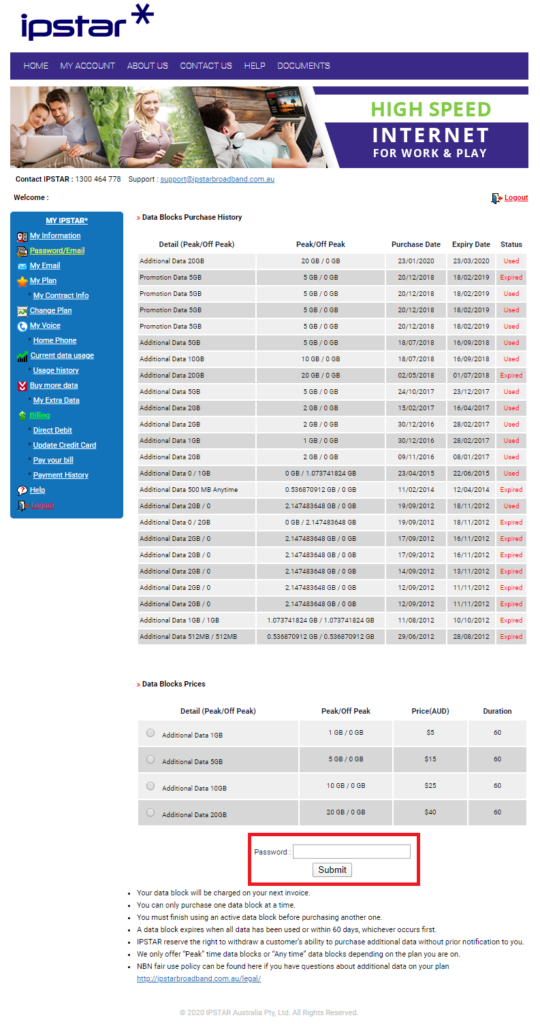 How to Purchase Additional Data | IPSTAR Broadband