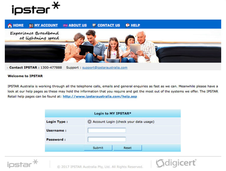 Logging into MyIPSTAR customer portal (Non-Satellite) | IPSTAR Broadband